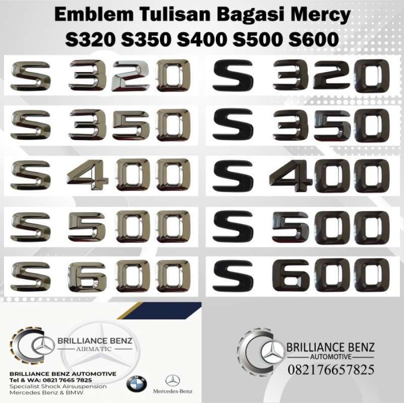Promo Tulisan S320 S350 S400 S500 S600 Mercedes Benz Bagasi S Diskon 23% Di Seller Samaza Store ...