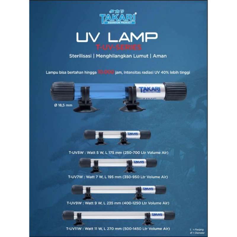 Jual Lampu Uv Ultraviolet Aquarium Takari 5 , 7 , 9 , 11 , 15 , 20 Watt - 5 W Di Seller Suzuka ...