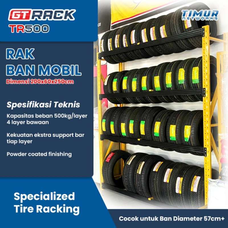 Promo Rak Ban Mobil Gt-rack Tr500 Tire Rack Display 4 Susun Tinggi 2.5 ...