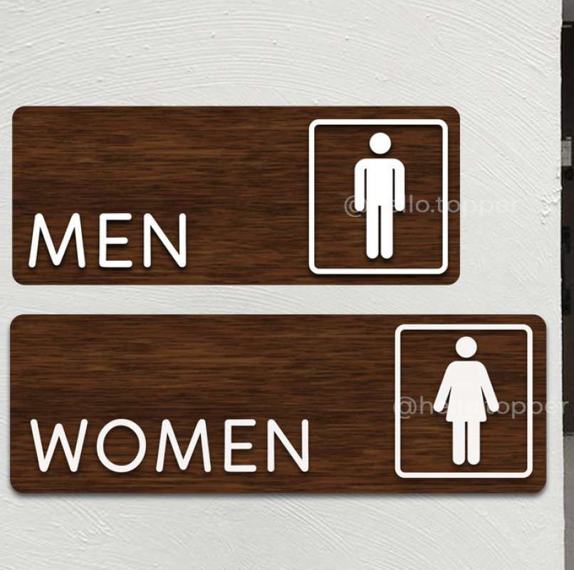 Promo Toilet Sign Kayu Modern Sign Toilet Papan Toilet Terbaru Diskon ...