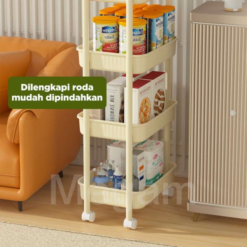 Jual Megam Rak Dapur Roda Rak Troli Susun Stainless Serbaguna Tempat ...