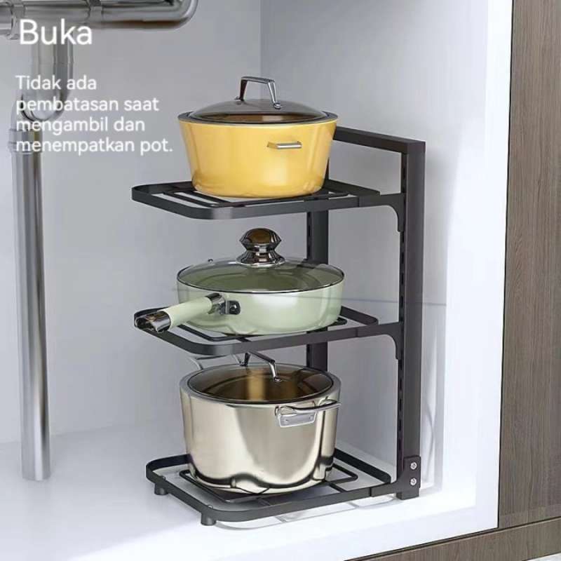 Jual Furnibest Rak Pot Wastafel Dapur Rak Panci Susun Rak Bawah ...
