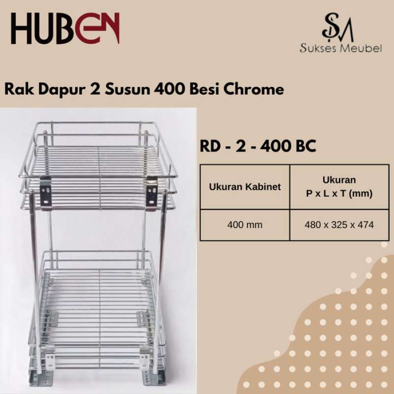 Jual Rd-2-bc Huben / Rak Dapur 2 Susun Besi Chrome Huben Rd 2 Bc - Rd ...