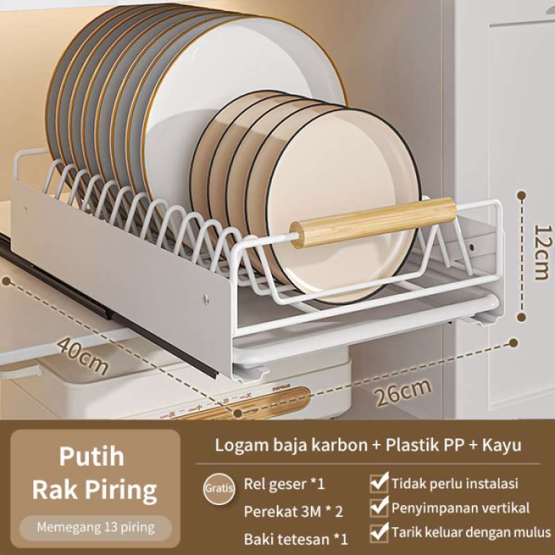 Jual Rak Piring Pengering Piring Lemari Dapur Tarik Keluar Rak Piring ...