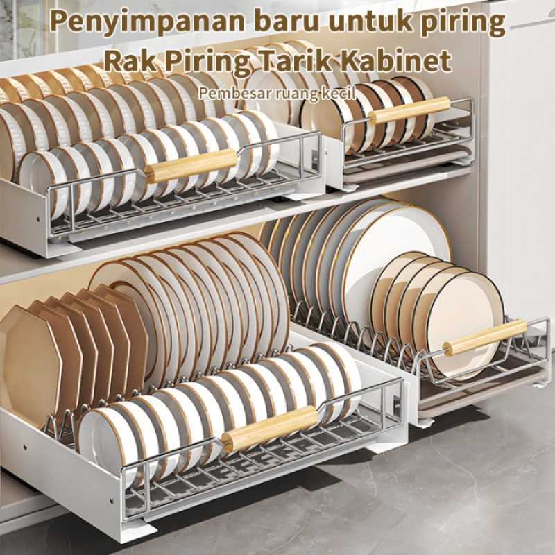 Jual Rak Piring Pengering Piring Lemari Dapur Tarik Keluar Rak Piring ...
