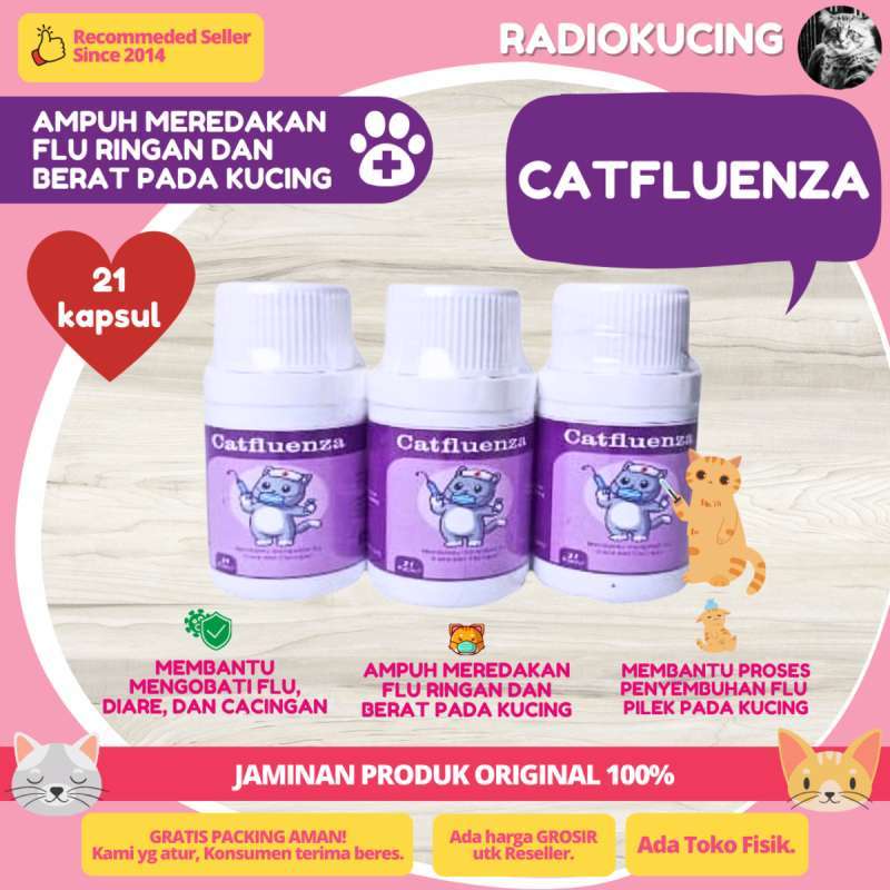 Jual Apet Catfluenza Botol Isi 21 Kapsul Meredakan Flu Ringan & Berat ...
