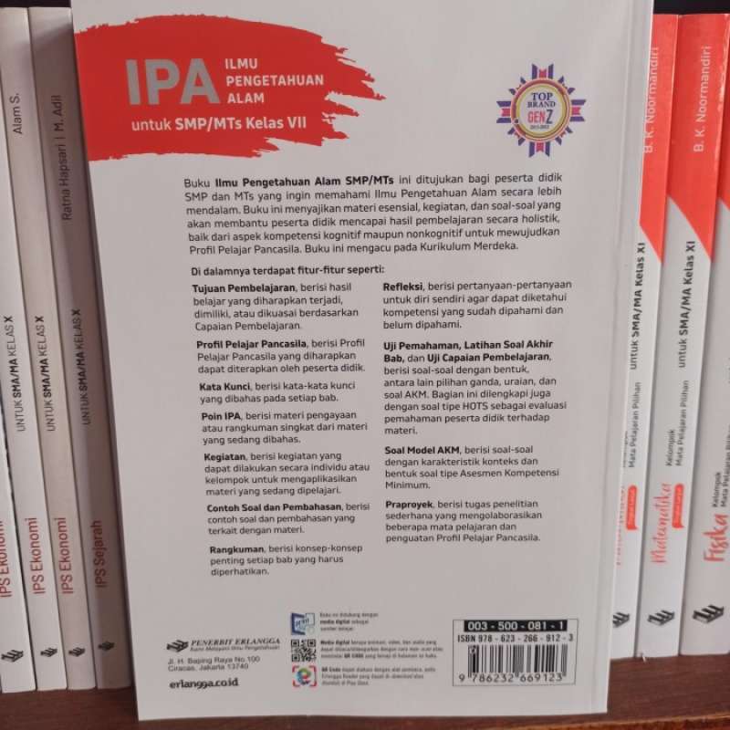 Promo Buku Ipa Kelas 1 7 Vii Smp Edisi Revisi Erlangga Kurikulum Merdeka Diskon 23% Di Seller ...