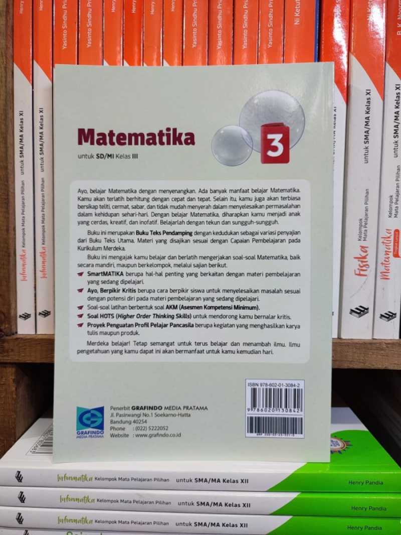 Promo Buku Matematika Kelas 3 Sd/mi Kurikulum Merdeka Grafindo Diskon 23% Di Seller Zawaru Store ...