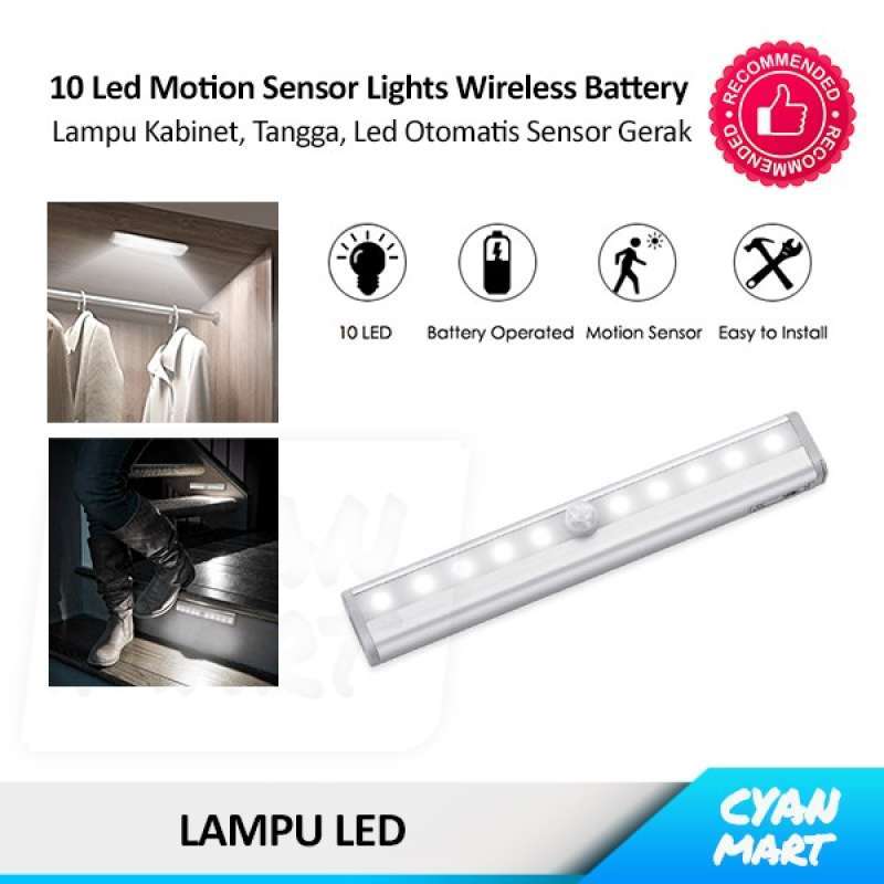 Promo Lampu Strip 10 Led Kitchen Tangga Otomatis Sensor Gerak Pir Motion Diskon 23% Di Seller My ...