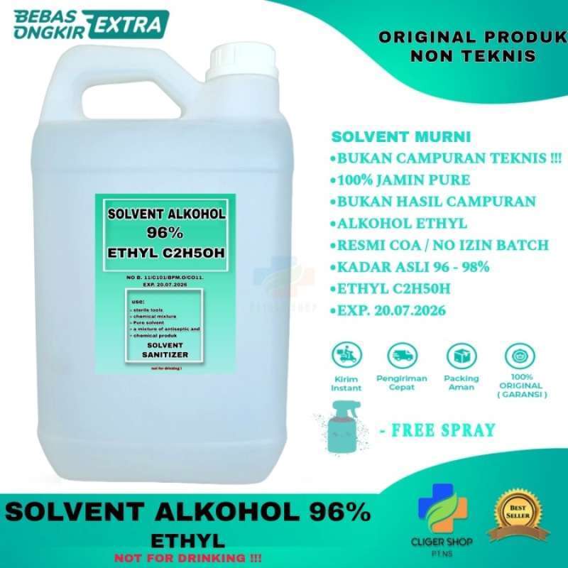 Promo Alkohol Ethanol Food Grade Ethyl 5 Liter / Alkohol Food Grade 5 Liter Diskon 33% Di Seller ...