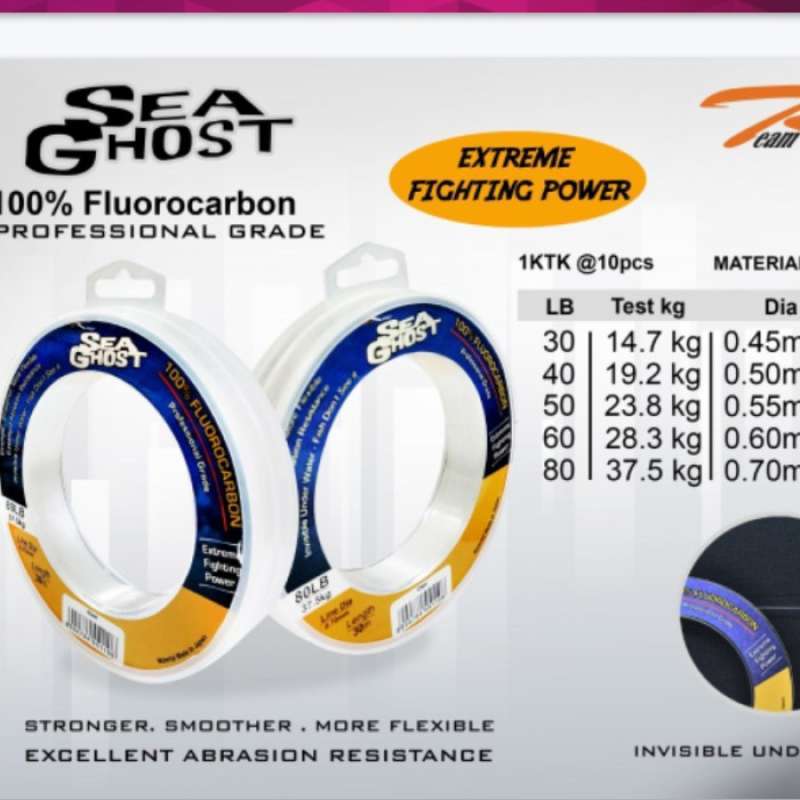 Promo Senar Leader Kamikaze Sea Ghost Fc Pilihan 30lb 40lb 50lb Harga ...