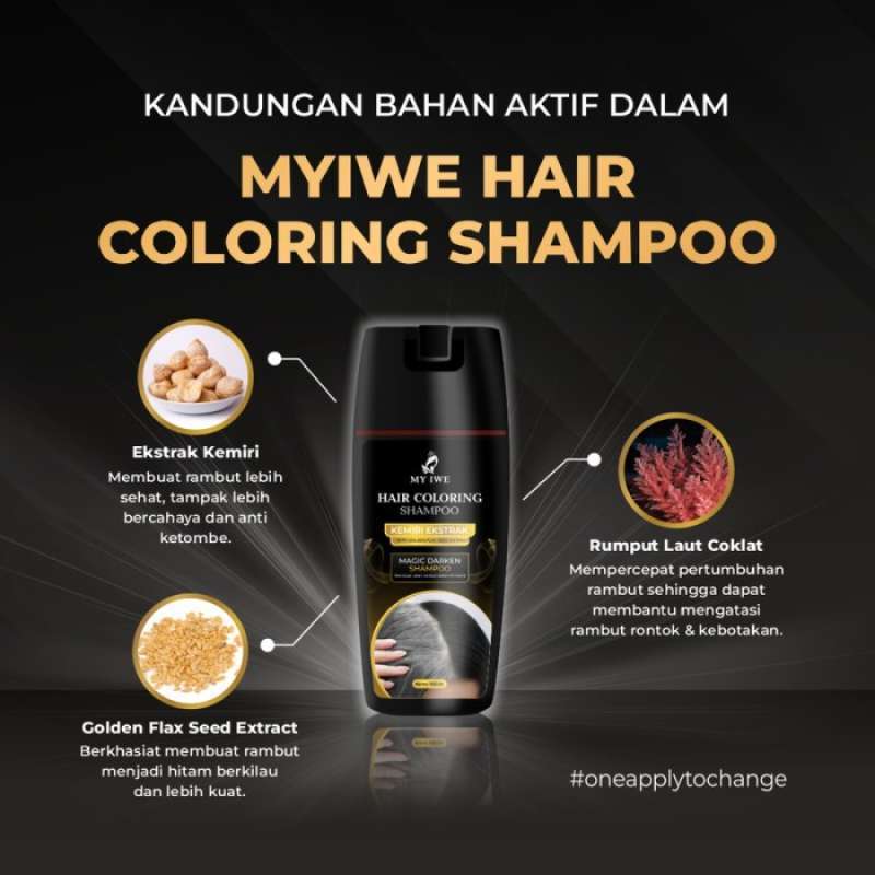 Jual Hair Color Shampoo Black Instant By My Iwe Shampo Pewarna Rambut ...
