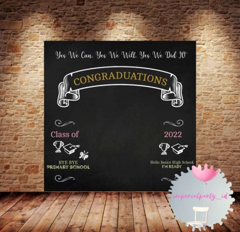 Jual Custom Graduate Backdrop Banner Spanduk Sekolah School Graduation ...