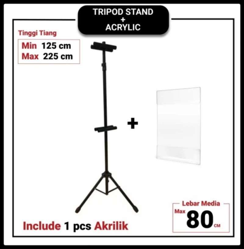 Jual Tripod Stand / Banner Display / Tiang Iklan Akrilik - Tripod + Akr ...