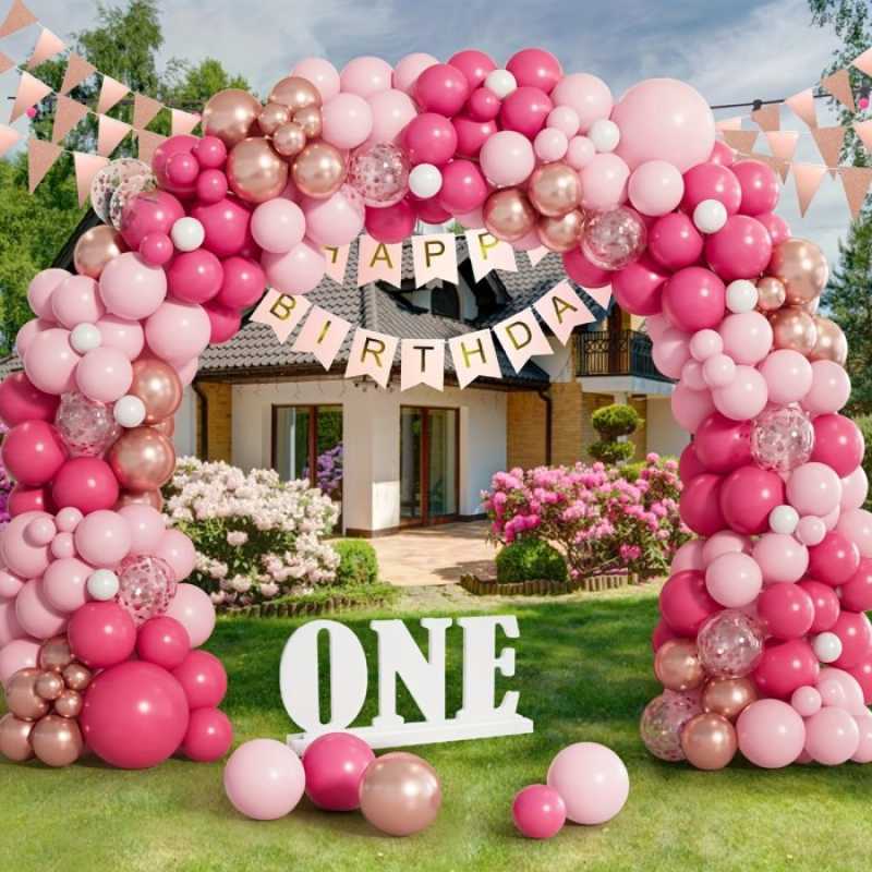 Jual Pink Beauty Balon Princess Dekorasi Gadis 1st Happy Birthday ...