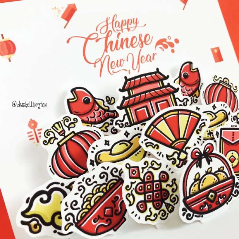 Jual Kartu Ucapan Imlek Doodle Art Dwskellington Pop Up Card Cny Custom ...