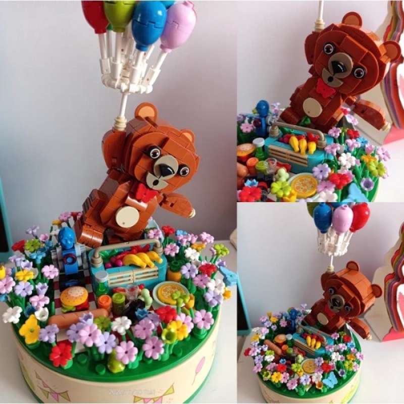 Jual Diy Lego Rotating Music Box Building Blocks Kotak Musik Di Seller ...