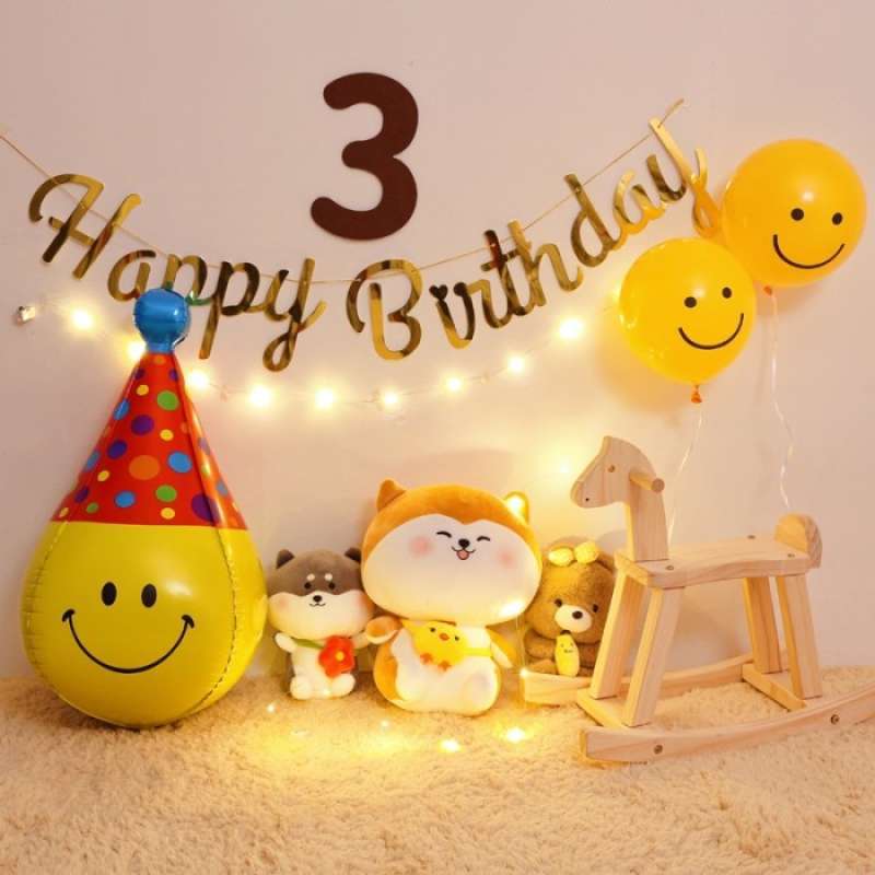 Jual Set Banner Balon Bunga Aster Angka 1 2 3 Untuk Dekorasi Ulang ...