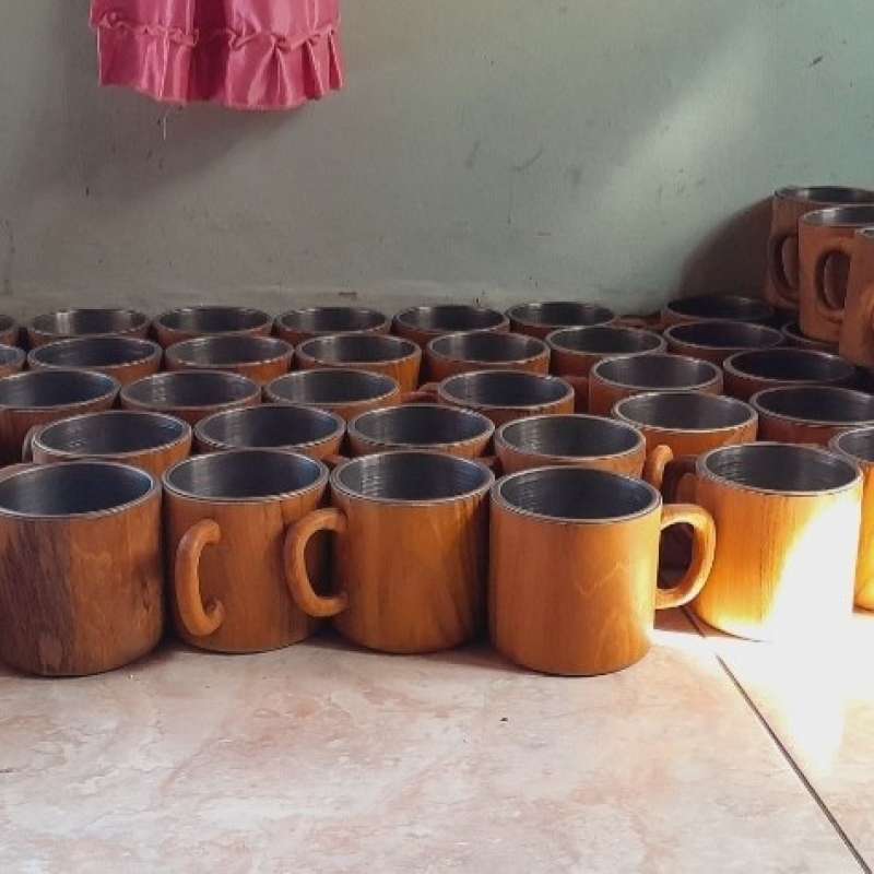 Jual Cetak Custom Nama Dan Foto Mug Kayu Jati Lapis Setenlis Di Seller ...