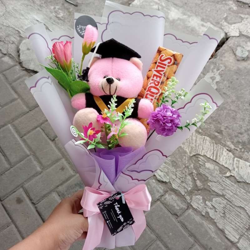 Jual Buket Bunga Isi Boneka + Coklat 1pcs Ukuran 35cm Kecil - Dengan ...