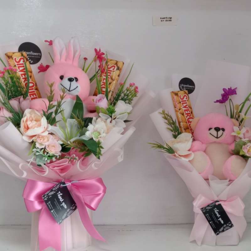 Jual Buket Bunga Isi Boneka + Coklat 1pcs Ukuran 35cm Kecil - Dengan ...