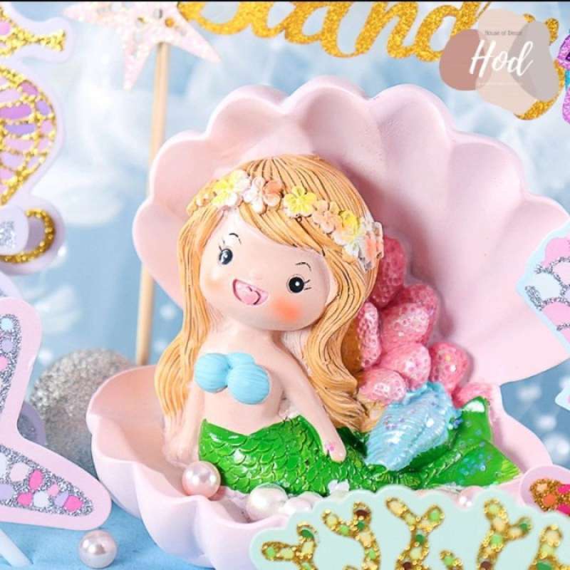 Jual Topper Mermaid Shell Hiasan Kue Ulang Tahun Putri Duyung Kerang ...
