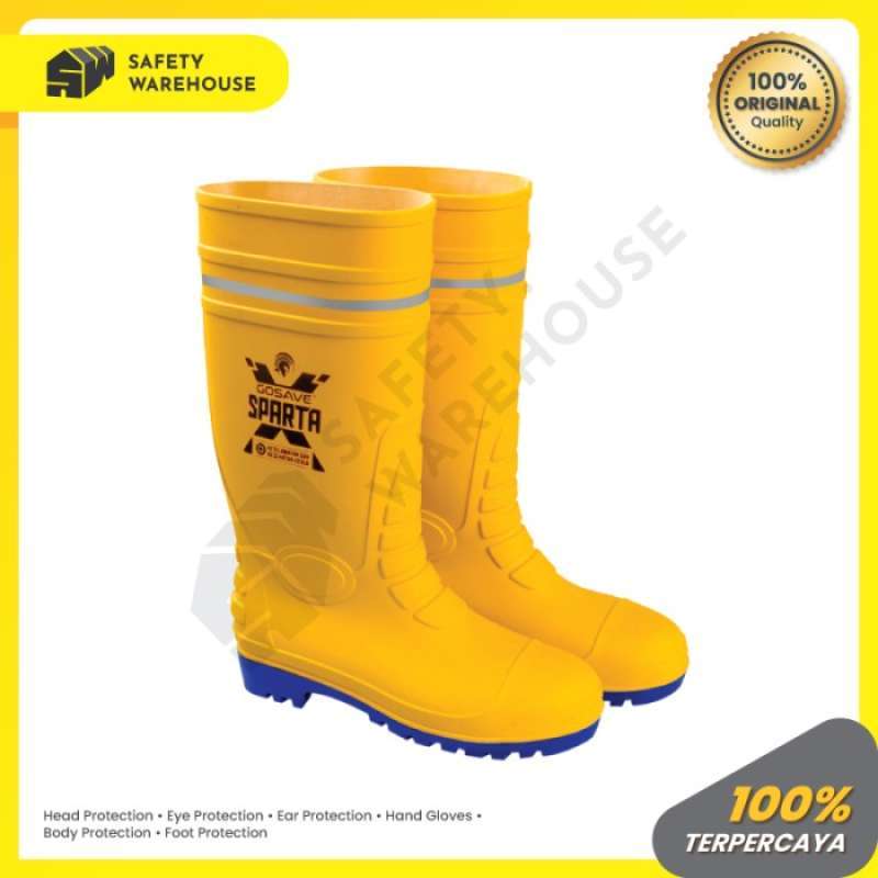 Jual Sepatu Boots Safety Karet Pvc Ujung Besi Pelindung Steel Toe X ...