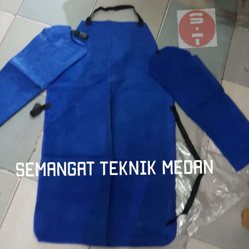 Jual Apron Baju Pelindung Celemek Seragam Las Kulit Set Safety Tahan ...
