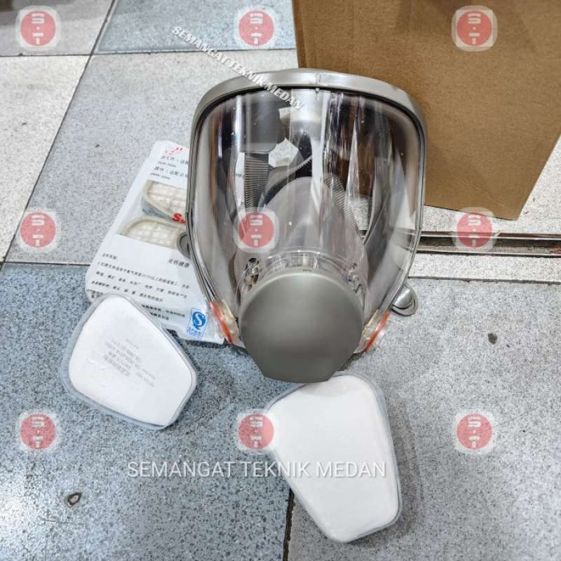 Jual Masker Gas Kimia Lab Cat Amonia Full Face Safety Mask Respirator ...