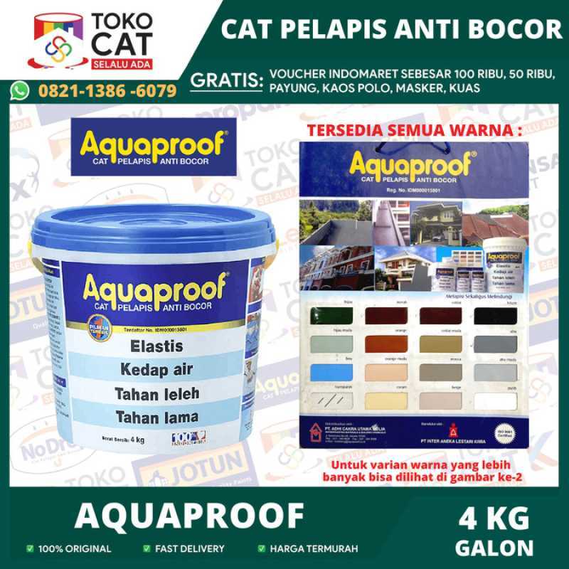 Jual Aquaproof Cat Anti Bocor Waterproofing 5kg Galon - Abu-abu Di ...