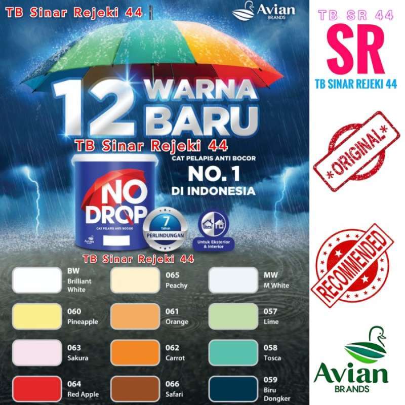 Jual No Drop Galon 4 Kg Warna Komplit Cat Tembok Pelapis Anti Bocor ...