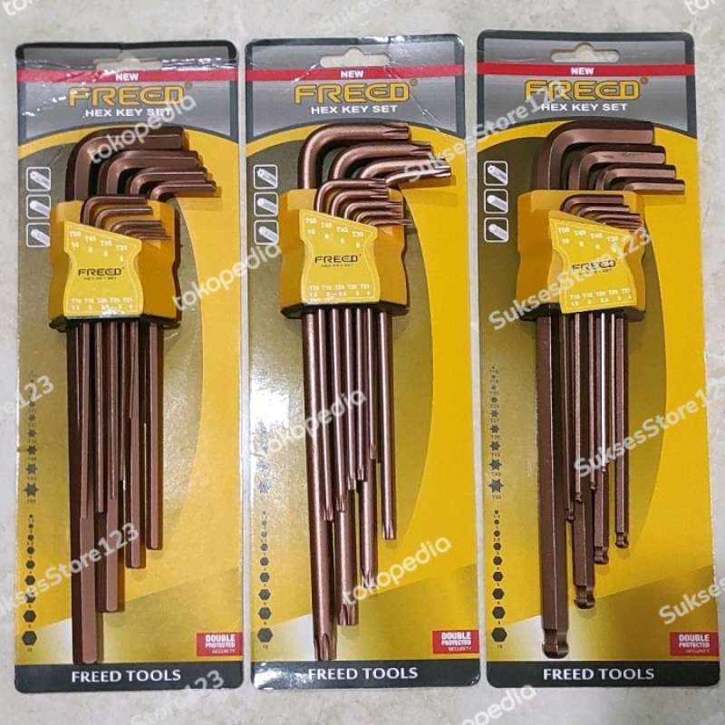 Jual Kunci L Set 9 Pcs Panjang Hexagonal Ballpoint Bintang Hex Key Set Long - Ballpoint Di ...
