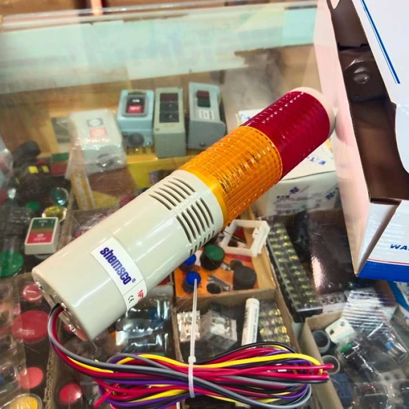 Jual Tower Light 2 Lampu Steady Buzzer 24 Vdc Kuning Merah Di Seller ...