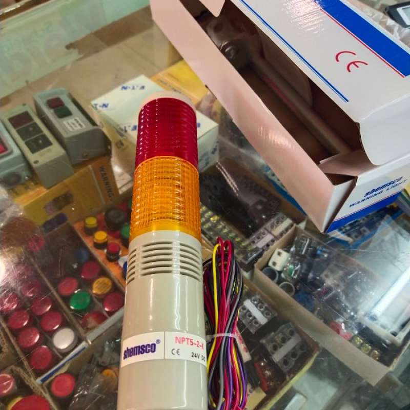 Jual Tower Light 2 Lampu Steady Buzzer 24 Vdc Kuning Merah Di Seller ...