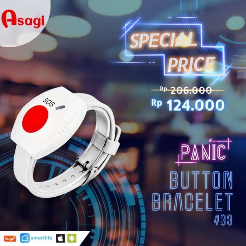 Jual Asagi Panic Button Sos Bracelet Rf 433 For Asagi Wireless Alarm ...