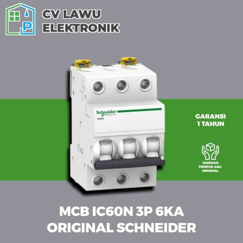 Jual Mcb 3p Schneider 3 Phase Ic60n 6a 10a 16a 20a 32a 40a 50a 63a - 6a Di Seller Aghanim ...