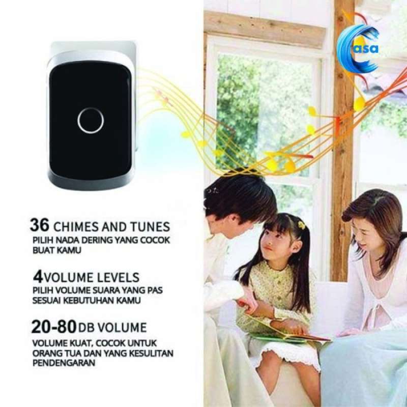 Jual Casao Bel Rumah Tanpa Kabel / Wireless Waterproof Door Bell Pintu ...