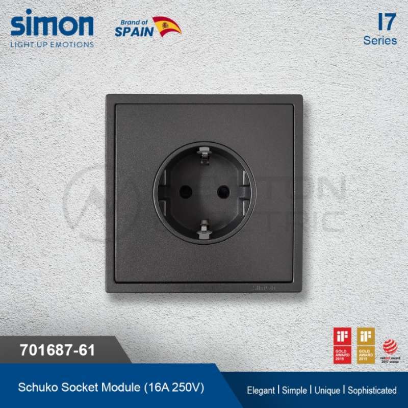 Jual Simon I7 Stop Kontak Shucko - Warna Grey (tanpa Frame) Di Seller ...
