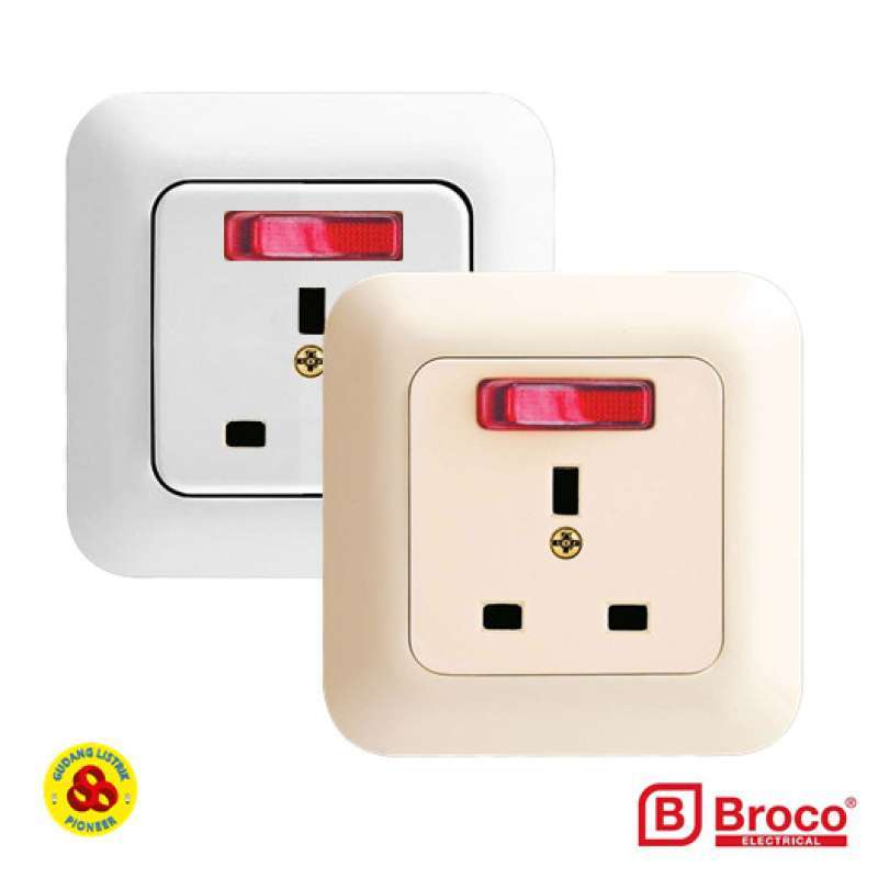 Jual Broco Stop Kontak Ac Gracio 4155 Socket 3 Pin Dengan Saklar Lampu ...