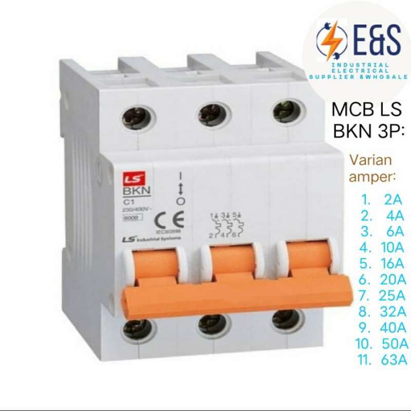 Jual Mcb Ls Bkn 3p 2a 4a 6a 10a 16a 20a 25a 32a 40a 50a & 63a 6ka 400vac - 63a Di Seller Shin ...