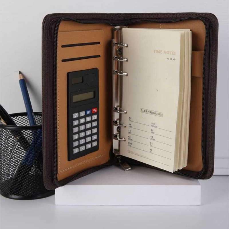 Jual Buku Catatan Note Cover Kulit Sintetis Dengan Kalkulator Y8302 ...