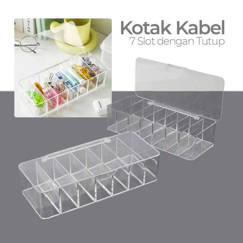 Jual Bnbs Kotak Kabel Organizer Cable Storage Box 7 Slot With Cover Bn ...