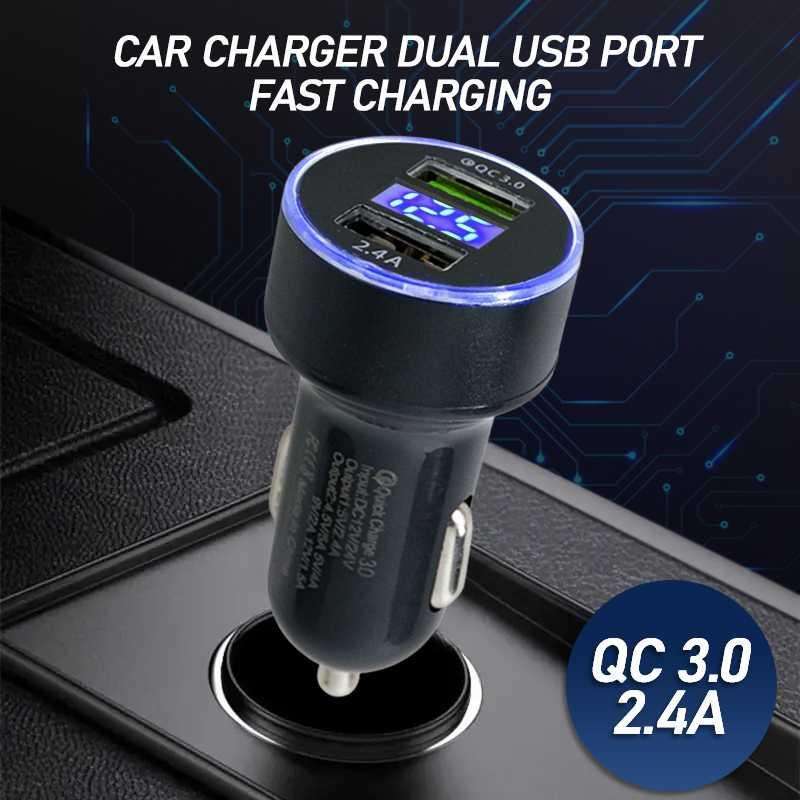 Jual Leeioo Car Charger Dual Usb Port Fast Charging Qc 3.0 2.4a Le001 ...