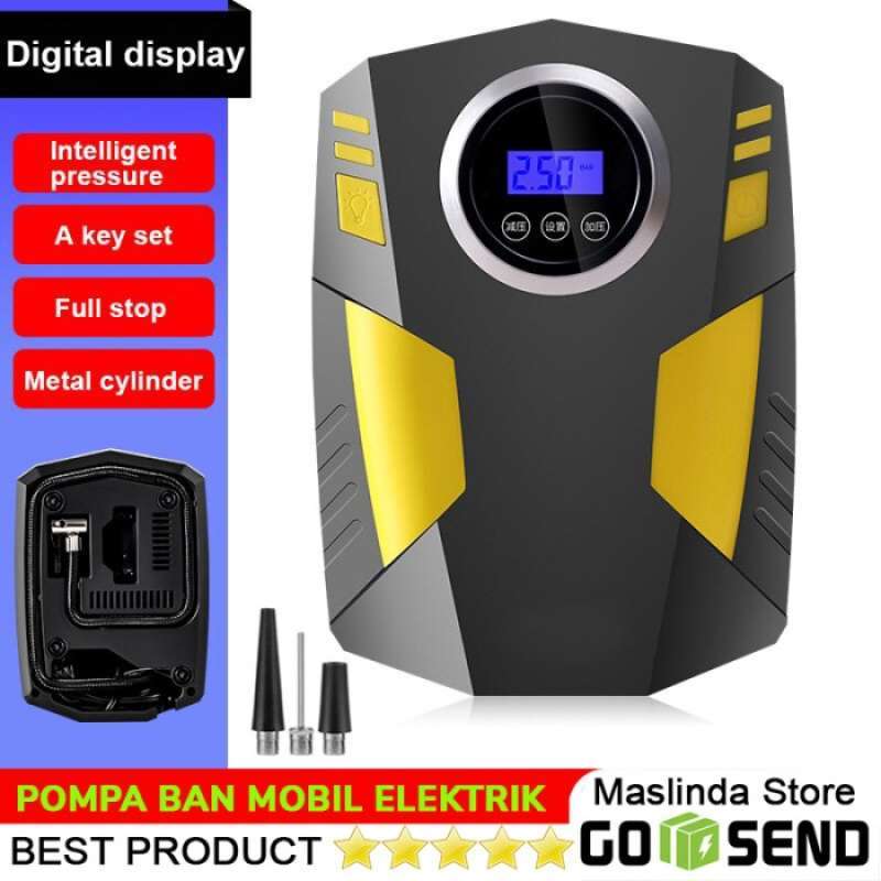 Promo Pompa Angin Elektrik Kompresor Ban Mini Portable Inflator Lcd ...