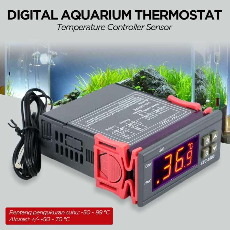 Jual Aquarium Digital Thermostat Temperature Controller Sensor Stc-1000 ...