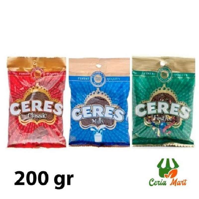 Jual Meses Ceres 200 Gr Meises Coklat Tabur Classic Milk Festive 80gr ...