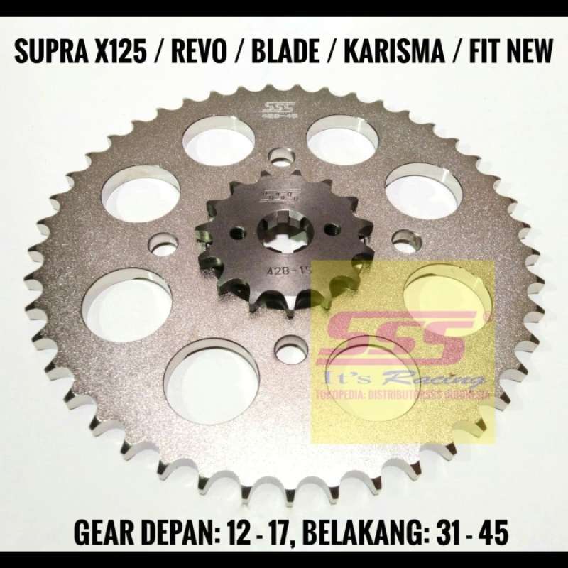 Promo Girset Sss X 125/revo/blade/kharisma Baja 428 Rantai Sss 110 Sb ...