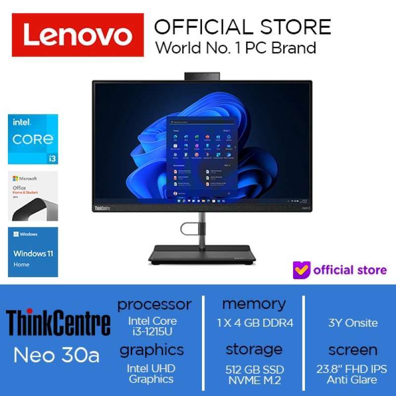 Jual Aio Lenovo Thinkcentre Neo 30a 2212cea03fid Ci3-1215u/4gb + 8gb ...
