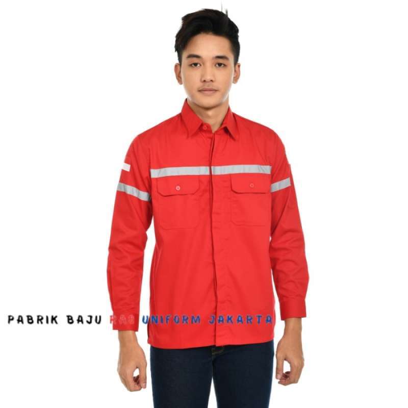 Promo Promo Baju Kerja Proyekkemeja Kerjabaju Seragam Lapanganwearpack Merah Cabe L Diskon