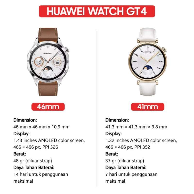 Jual Huawei Watch Gt 4 41mm 46mm Smartwatch Gt4 - Fs L.brown 46mm Di ...